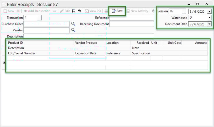 Creating new lot/serial numbers.