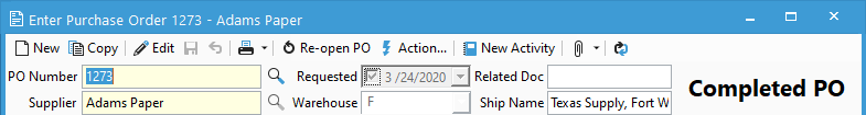 What are the different stages of a purchase order?