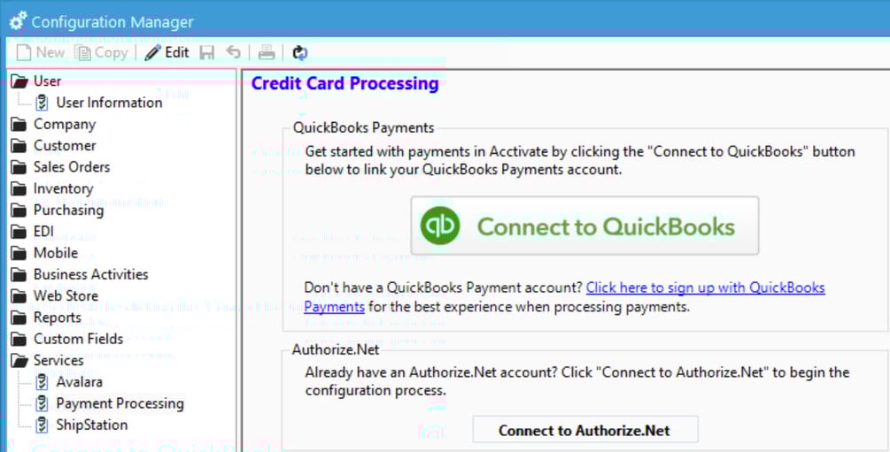 Integrating QuickBooks Payments with Acctivate.