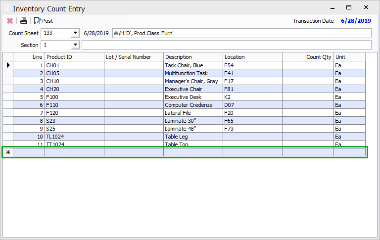 Why does a product not show on an Inventory Count?