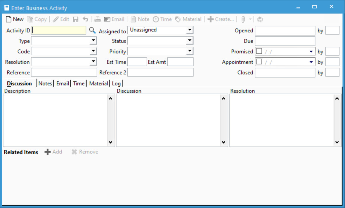 Business Activity overview