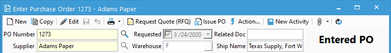 What are the different stages of a purchase order?