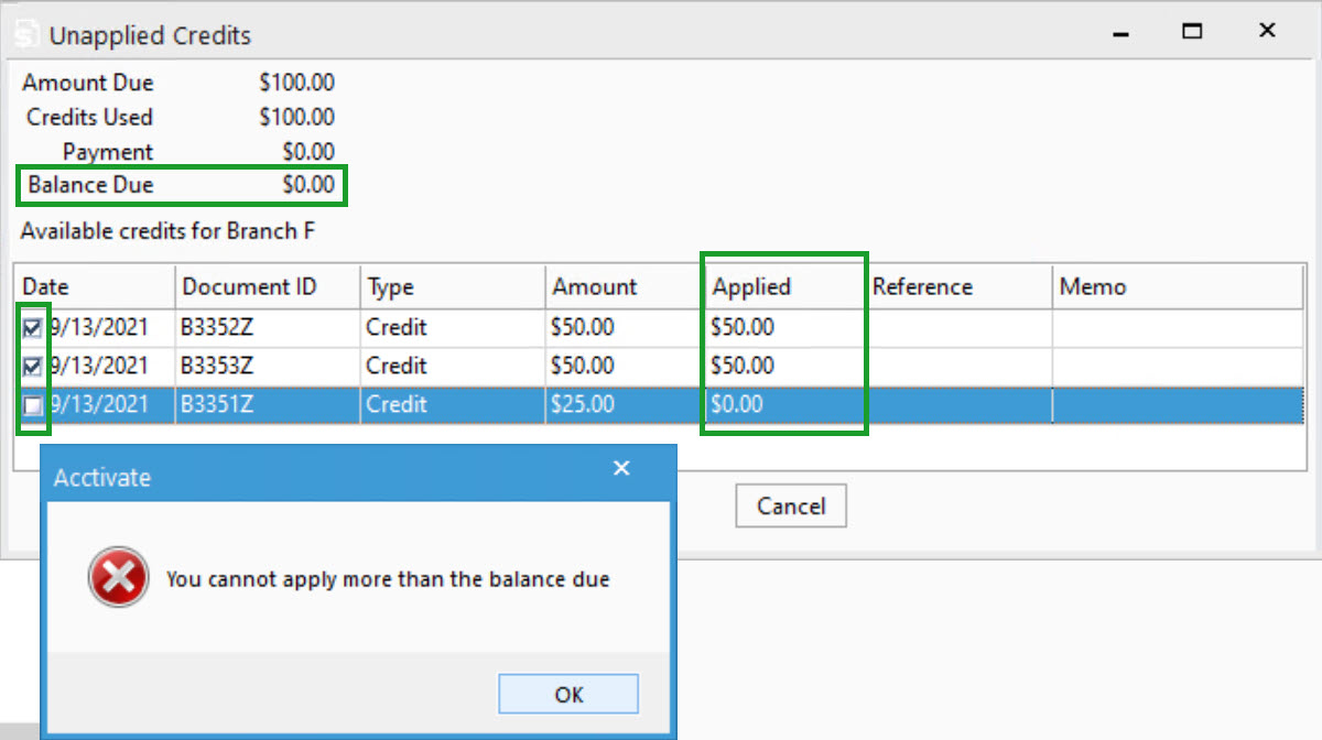 Applying Credits At The Time Of Invoicing.