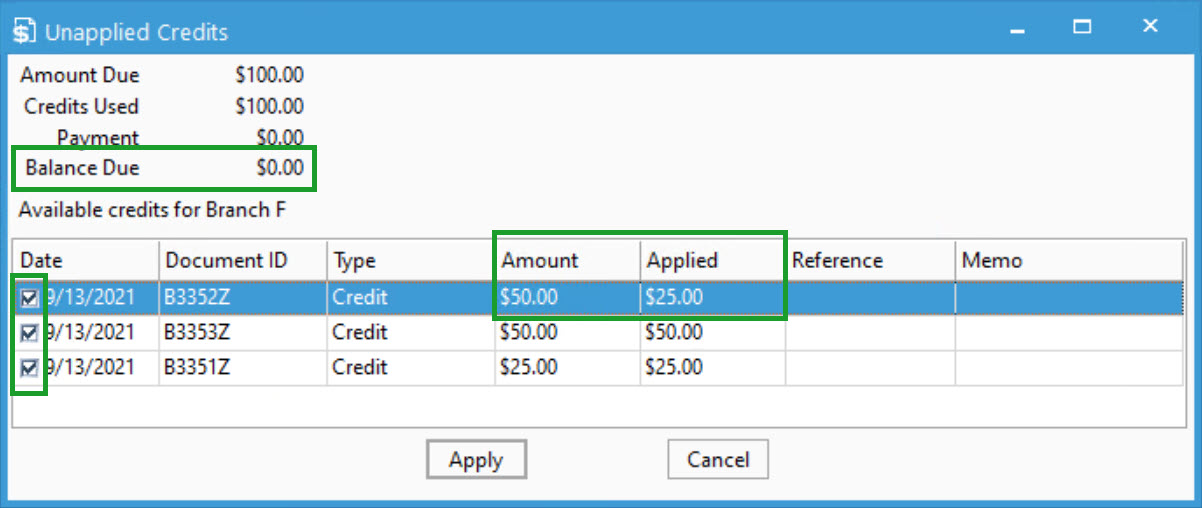 Applying Credits At The Time Of Invoicing.