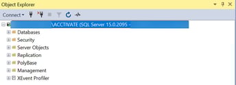 Connecting the Acctivate database to Microsoft SQL Management Studio