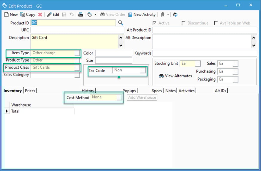 Handling gift certificates/gift cards.