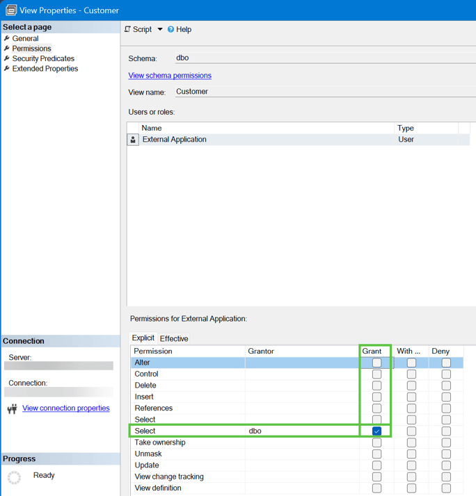 Creating a read-only SQL Server user Account.