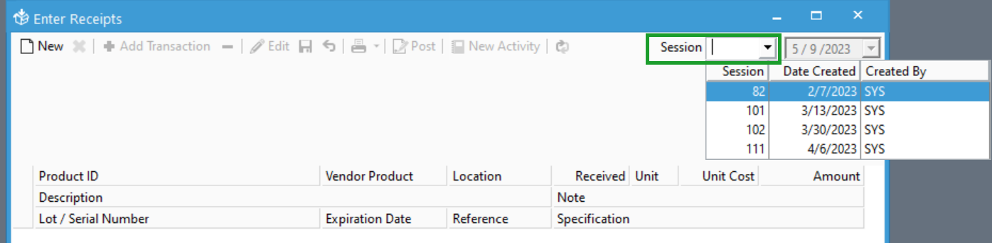 Find and Post an unposted Inventory Receipt Transaction