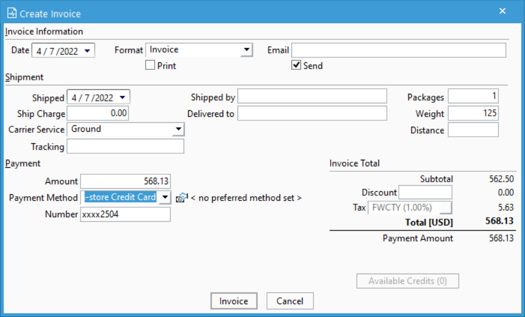 Creating a Credit Credit Card or E-Check payment method for use without ...