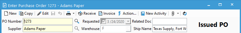 What are the different stages of a purchase order?