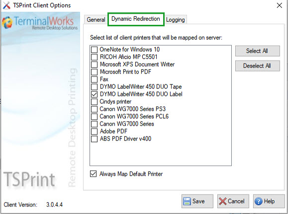 Printing labels on RightNetworks.