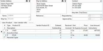 Overview of Acctivate's purchase order functionality.