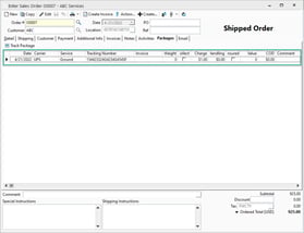 Deleting and editing packages on an order.