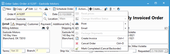 What are the different stages of a sales order?