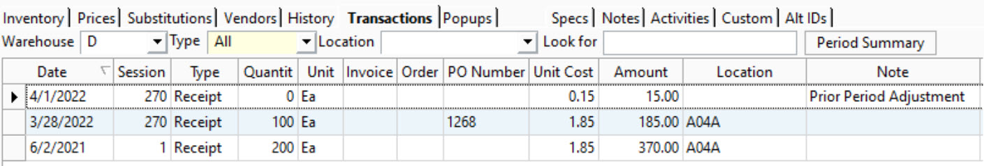 Prior Period Adjustments