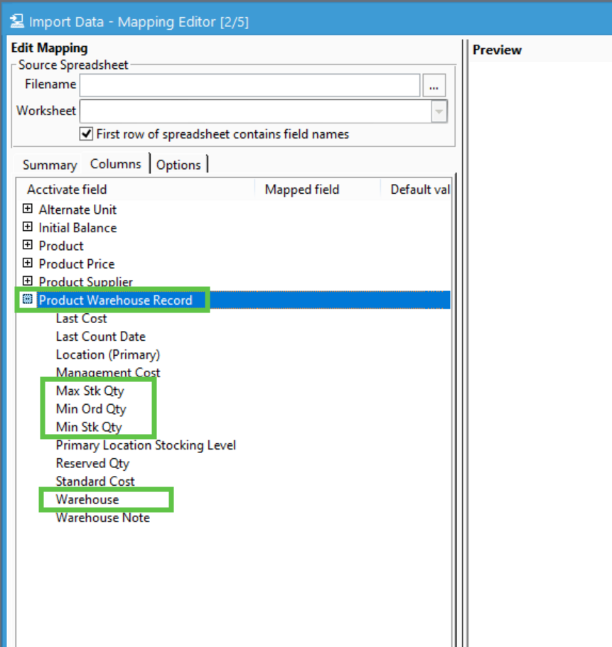Import or update Product minimum and maximum stock quantities