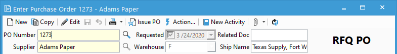 What are the different stages of a purchase order?