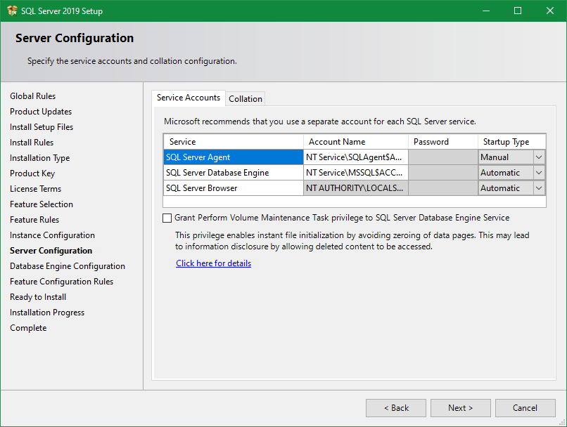 Setting up a SQL Standard instance for Acctivate