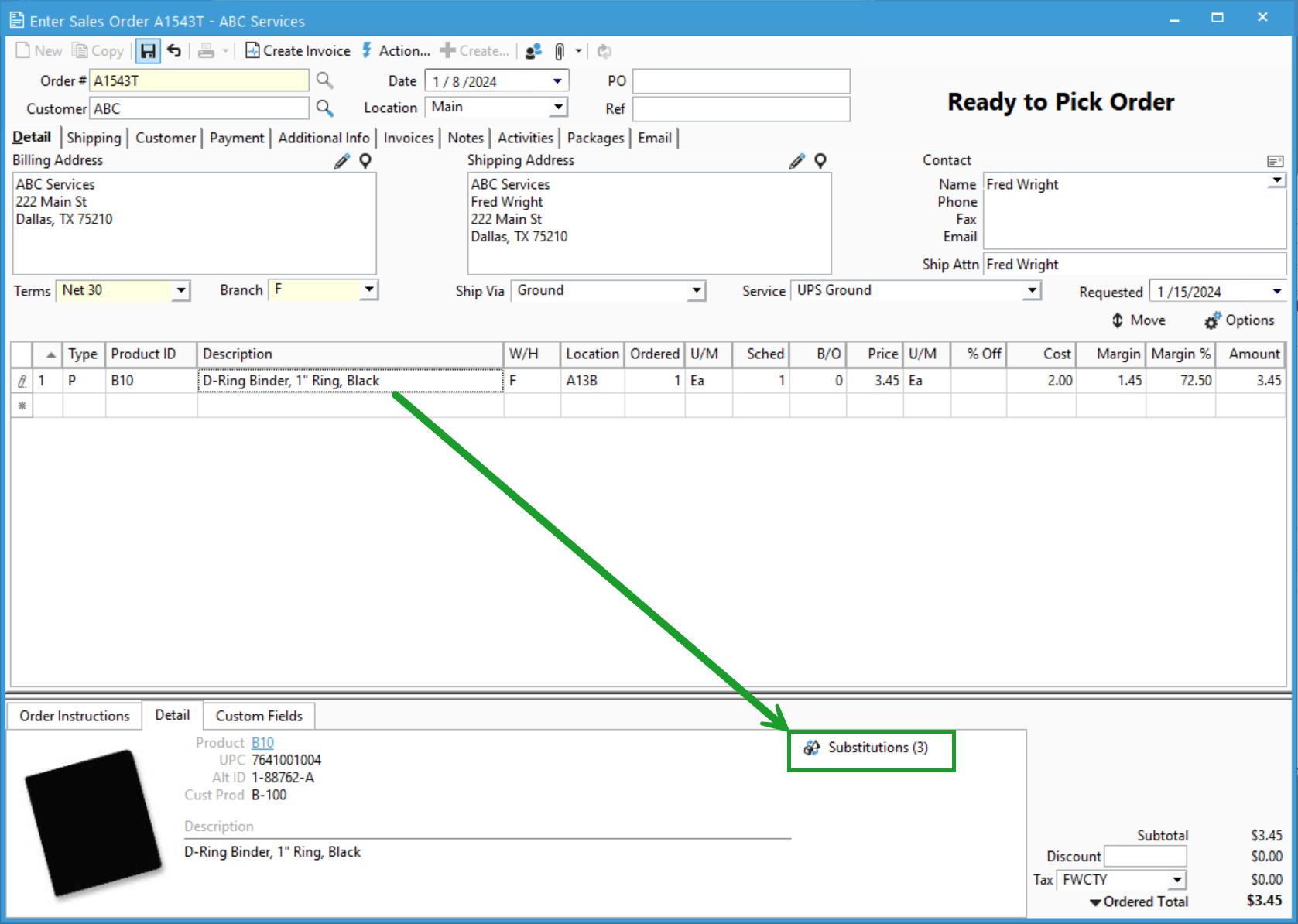Creating and using Product Substitutions