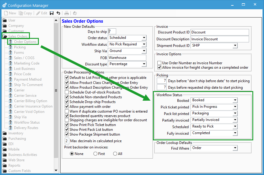 Setting Up Workflow Statuses Set By Sales Order Actions