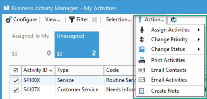 Using Business Activity manager to bulk update Activities.