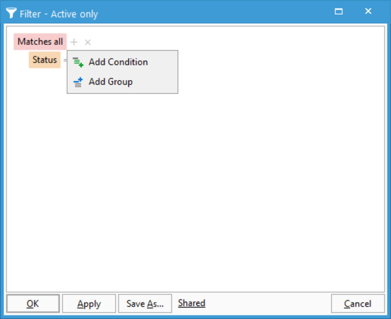 Creating a custom filter in list windows.