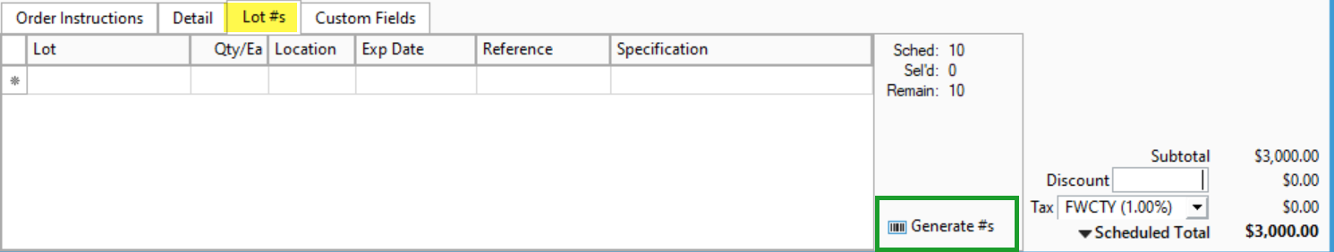 Generating Lots/Serial Numbers for number when invoiced products.