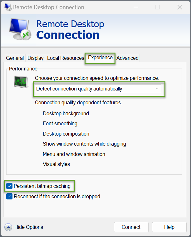 Using Microsoft Remote Desktop for the Best Performance