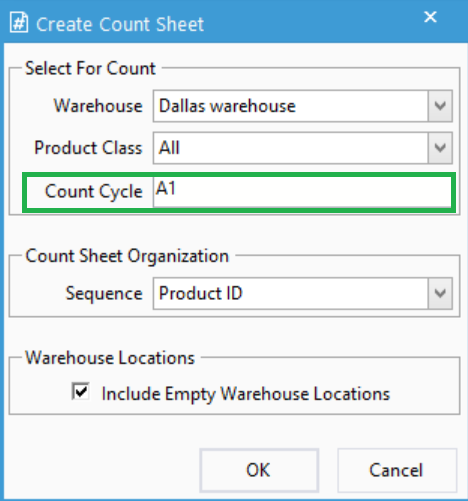 Counting Inventory Using Count Cycles.