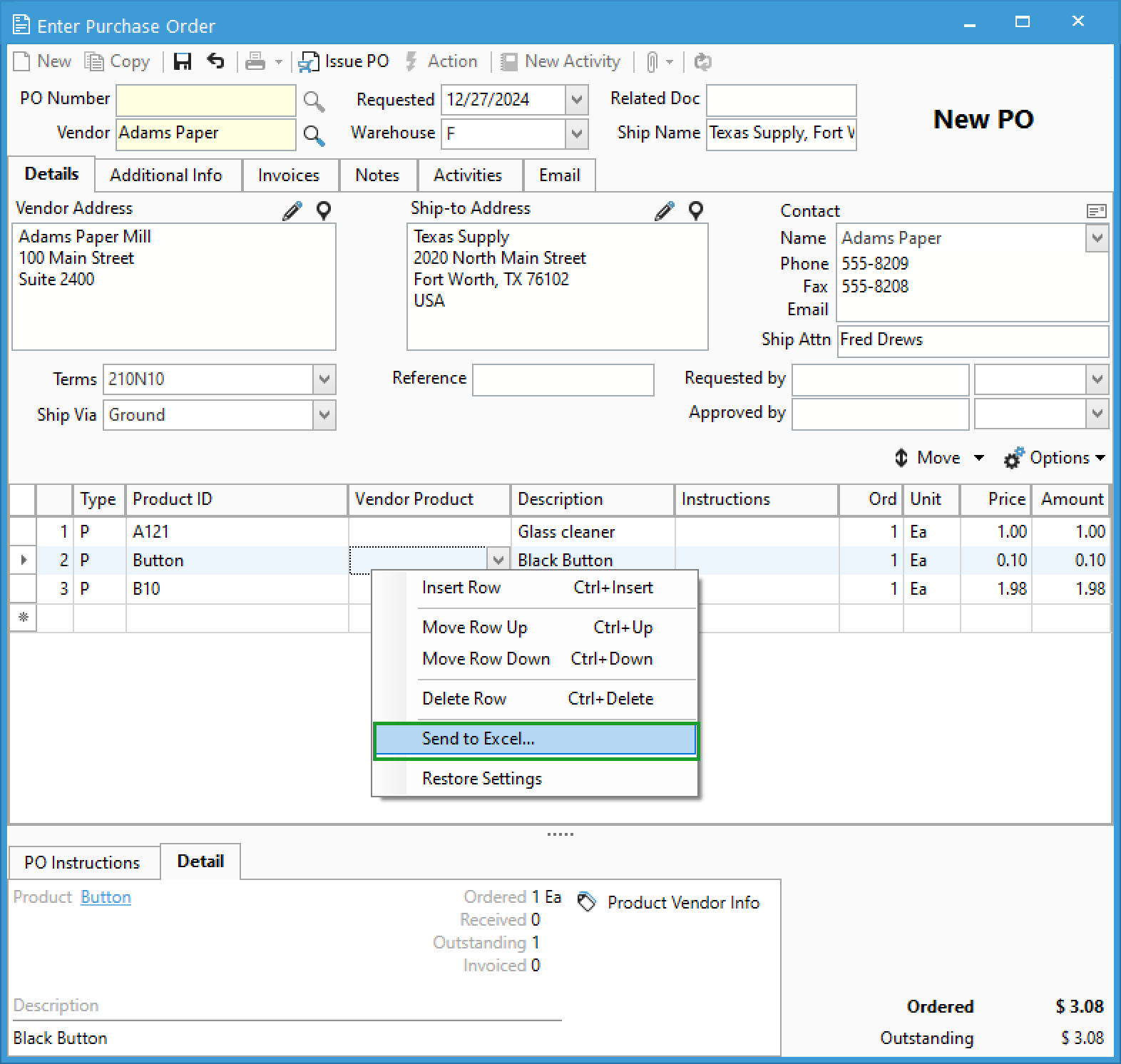 Creating Inventory Transfers from Receipt or PO transaction.