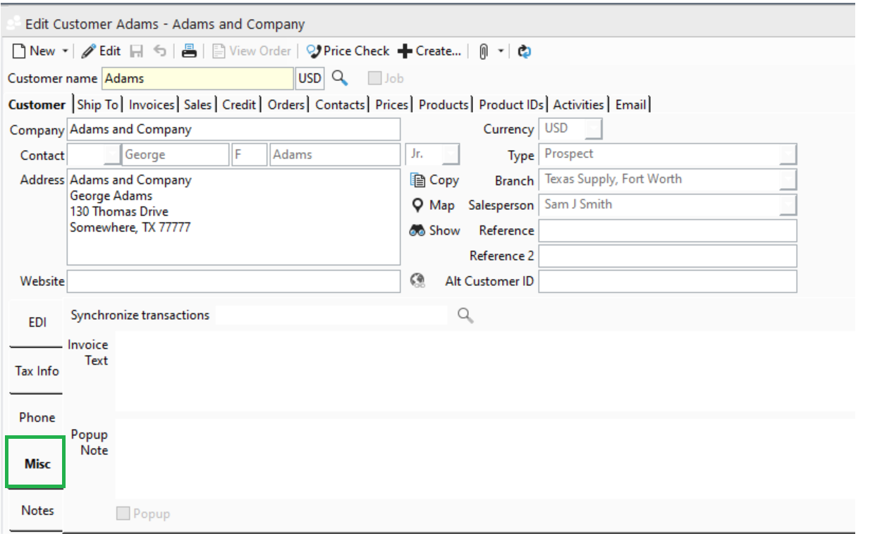 Adding sales order pop-up notes for customers.