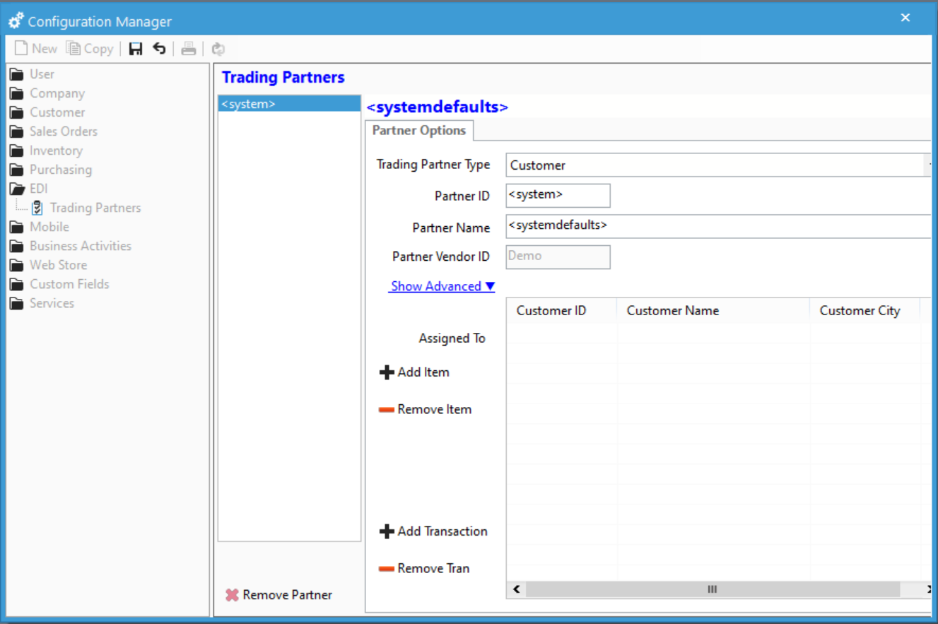 Adding and modifying EDI trading partners