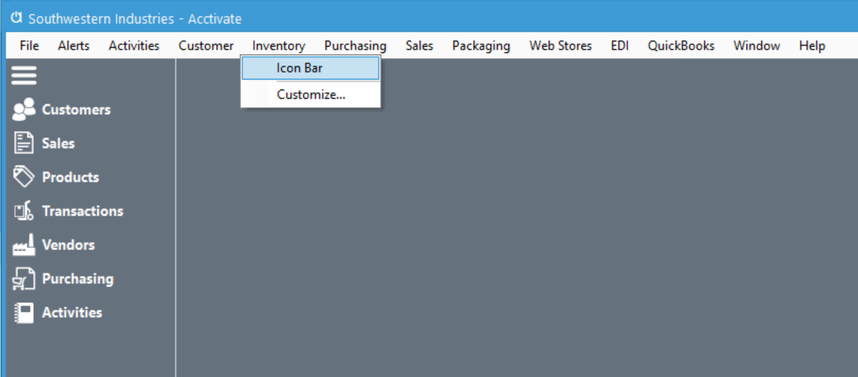 How to Enable or Disable the Icon Bar