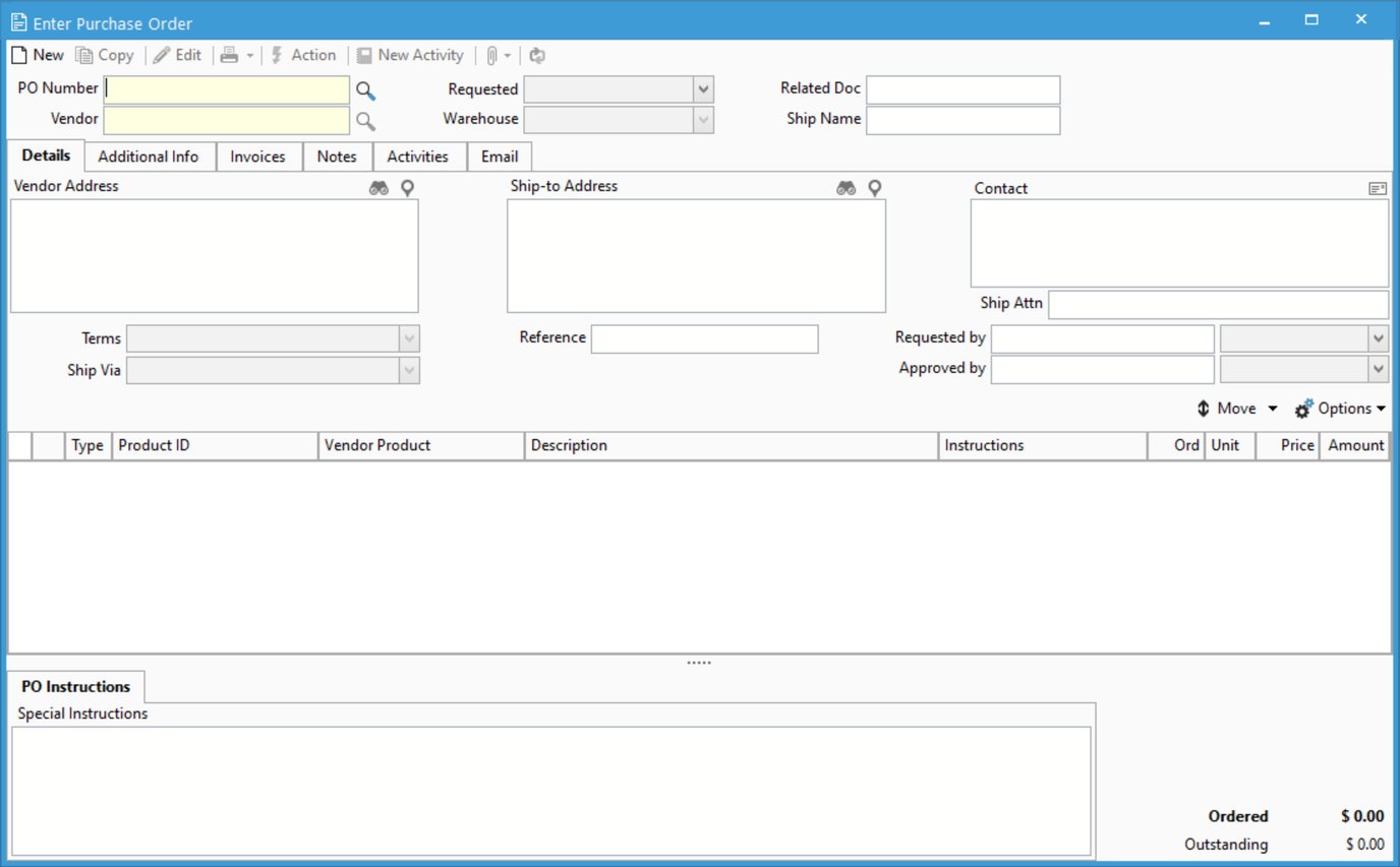 Overview of Acctivate Purchase Orders