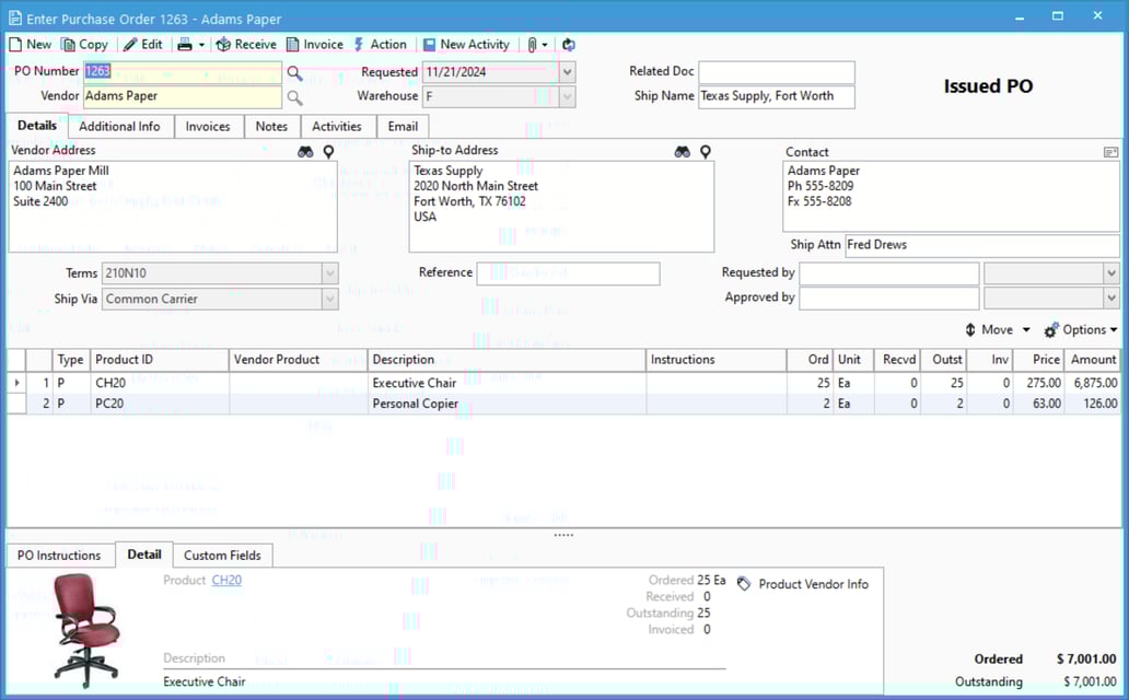 Overview of Acctivate Purchase Orders