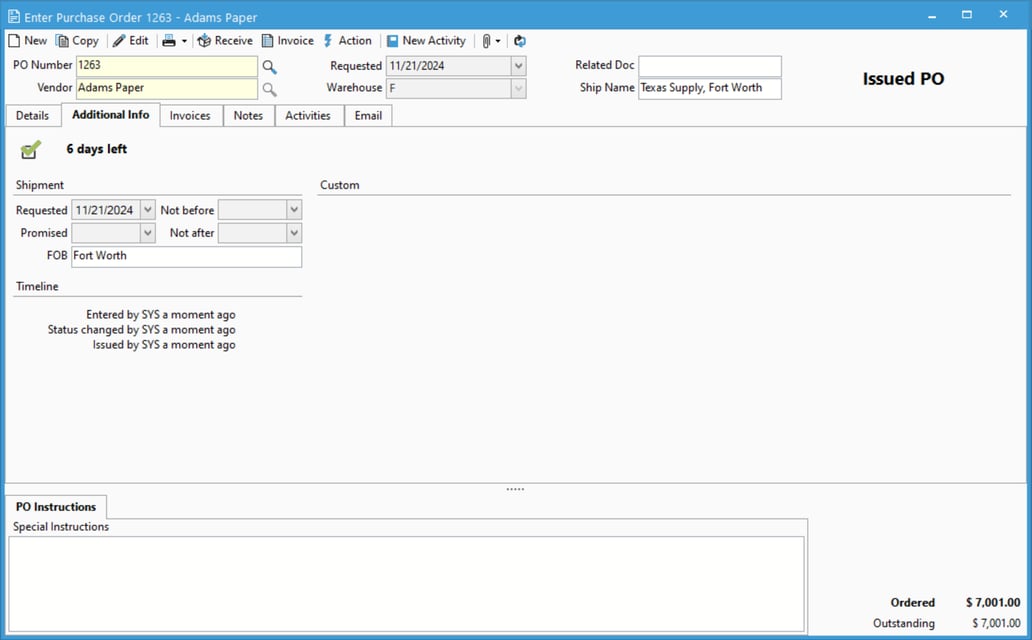 Overview of Acctivate Purchase Orders