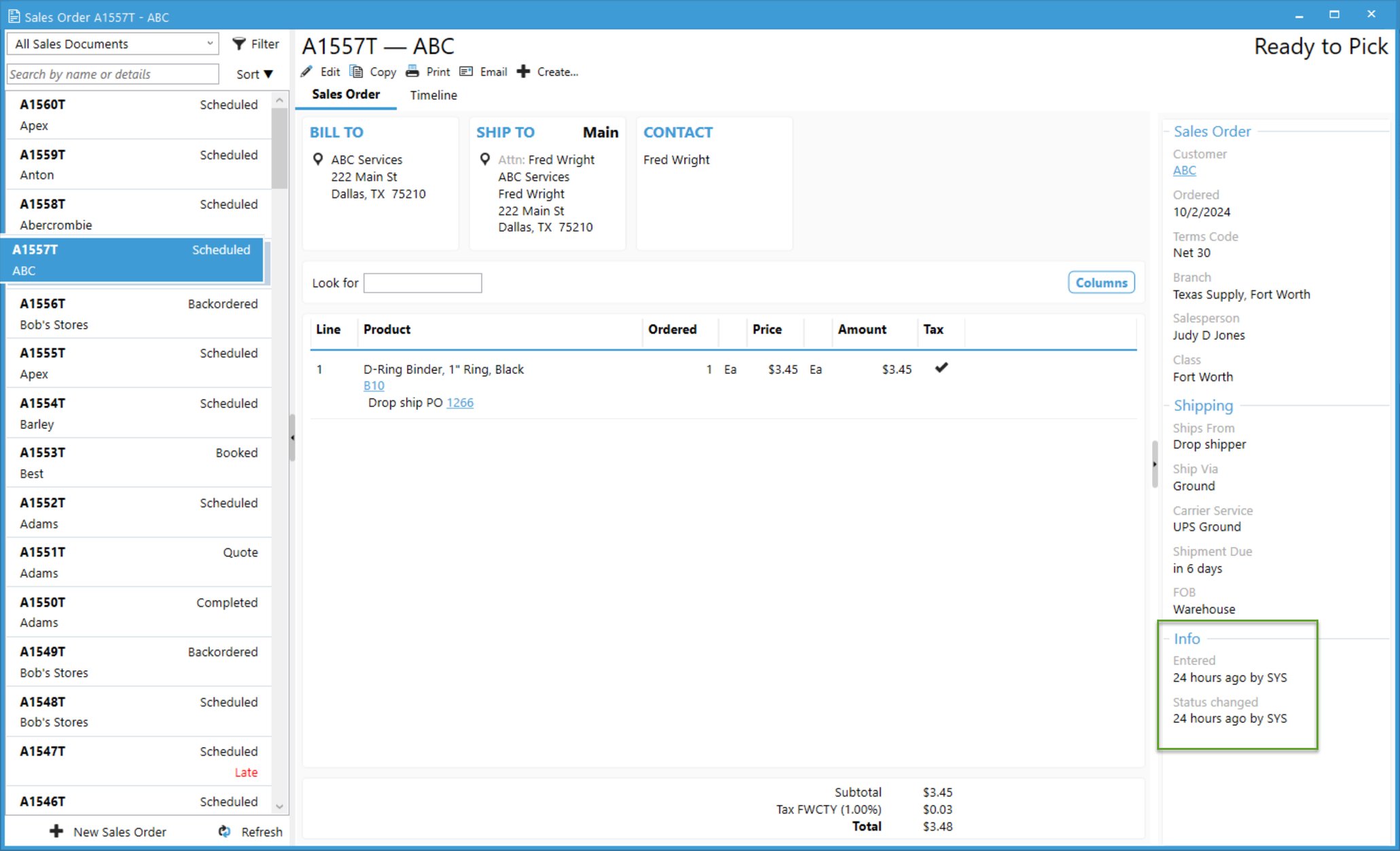 How to review which User Entered or Changed a Status for a Sales Order