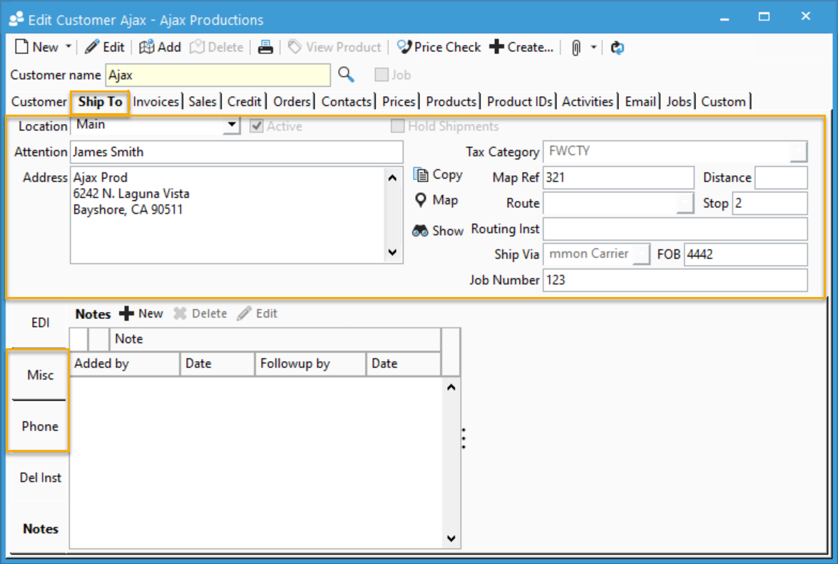 Commonly accessed database views for Customer Information