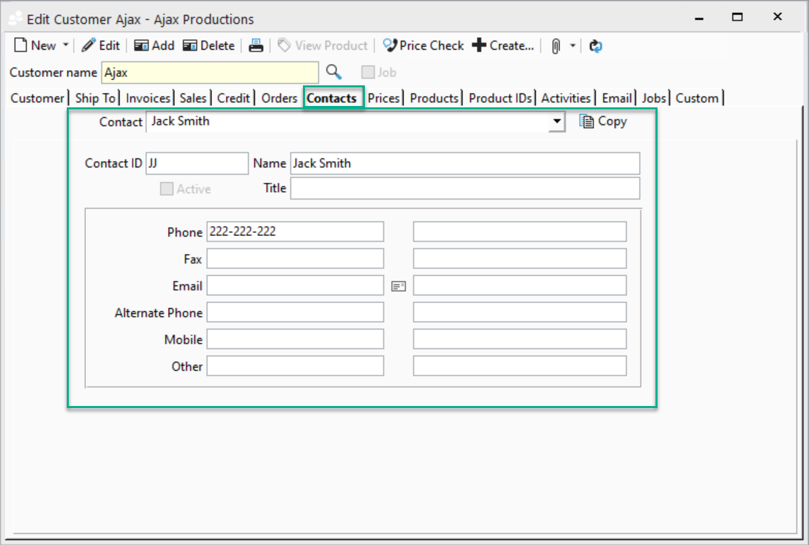 Commonly accessed database views for Customer Information