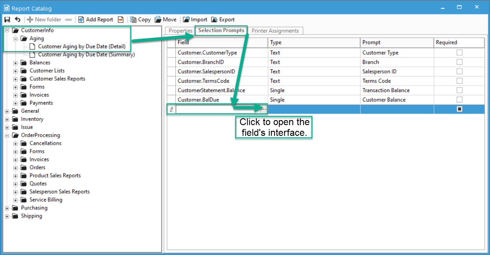 Adding Selection Criteria to filter reports