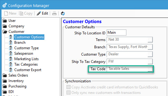 Resolving "Default Tax Code has not been set" message importing sales ...