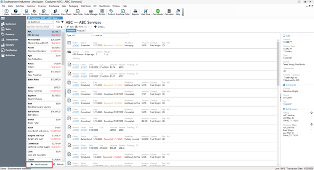 How do I Create a Customer from the Customer list?